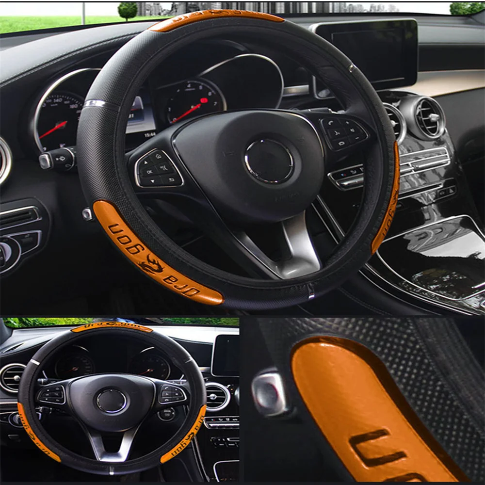 Leather-Car-Steering-Wheel-Cover-For-KIA-Rio-Niro-K3-K5-Soul-Ceed ...