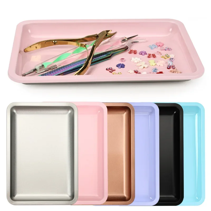 New-Stainless-Steel-Cosmetic-Storage-Tray-Nail-Art-Equipment-Plate ...