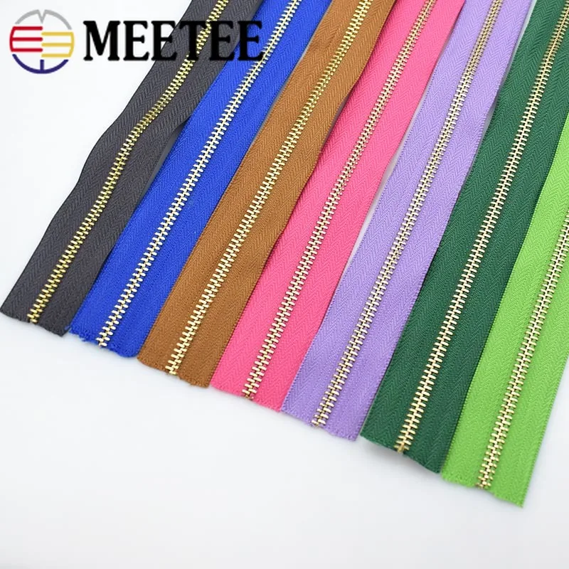 2/5yards Meetee 5# Open-end Metal Zippers Copper Teeth Diy Sewing Zip ...
