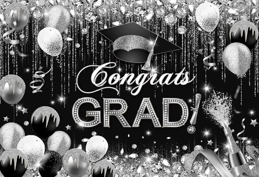 Congrats Grad Black And White