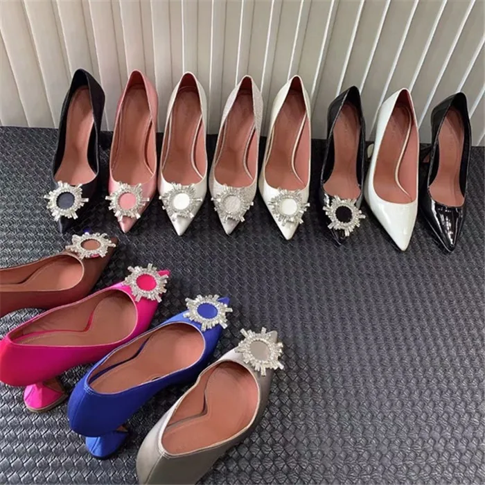 Spring/Summer Fashion Sun Metal Buckle Shallow Mouth Pointed Single ...