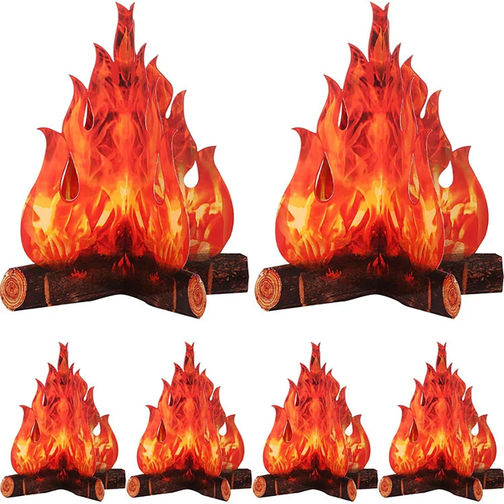 Runtow 1pc Paper Safe Fake Camping Fire Torch ,Christmas Party Decor ...
