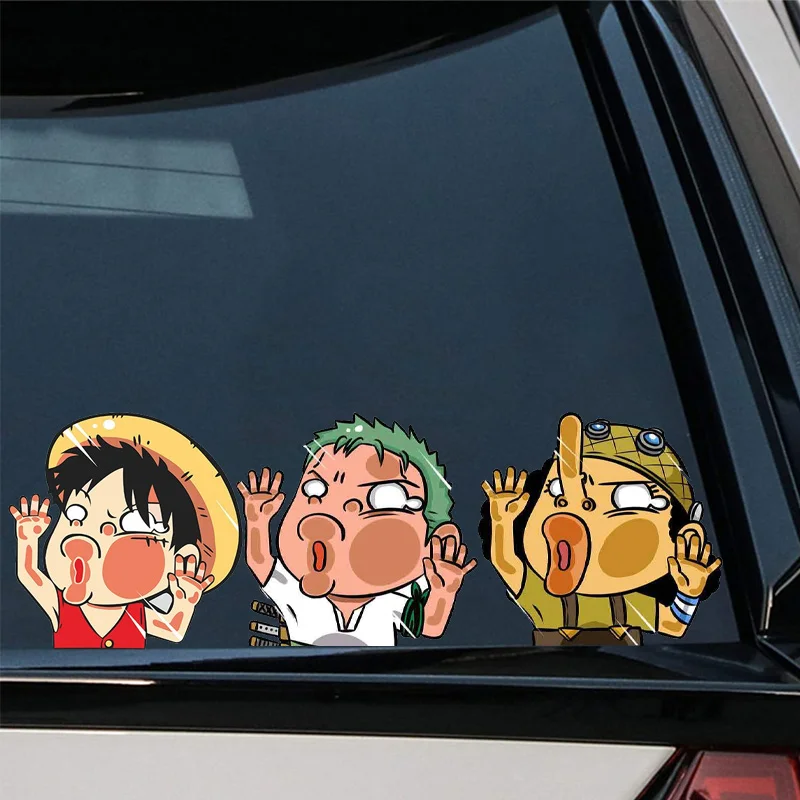 Pegatina divertida de Anime Peek de One Piece, calcomanía divertida de ...