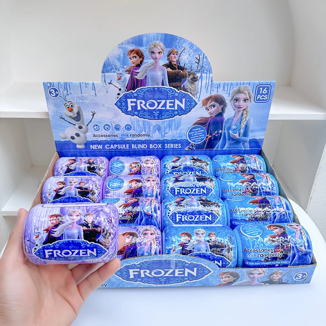 Disney Anime Frozen Kids Figure Toys Stitch Capsule Blind Box Surprise ...