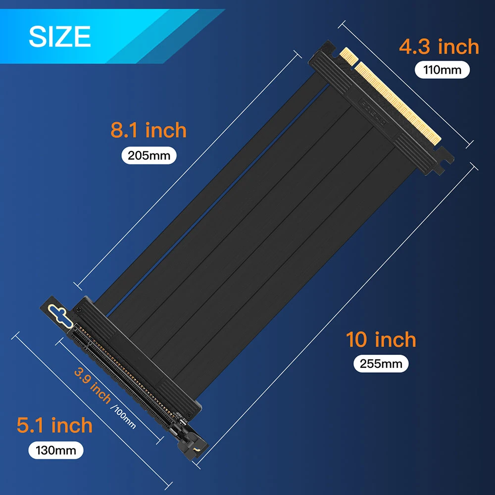 Couleur 90 degrés Câble d'extension de carte graphique PCIE 4.0 16x ...