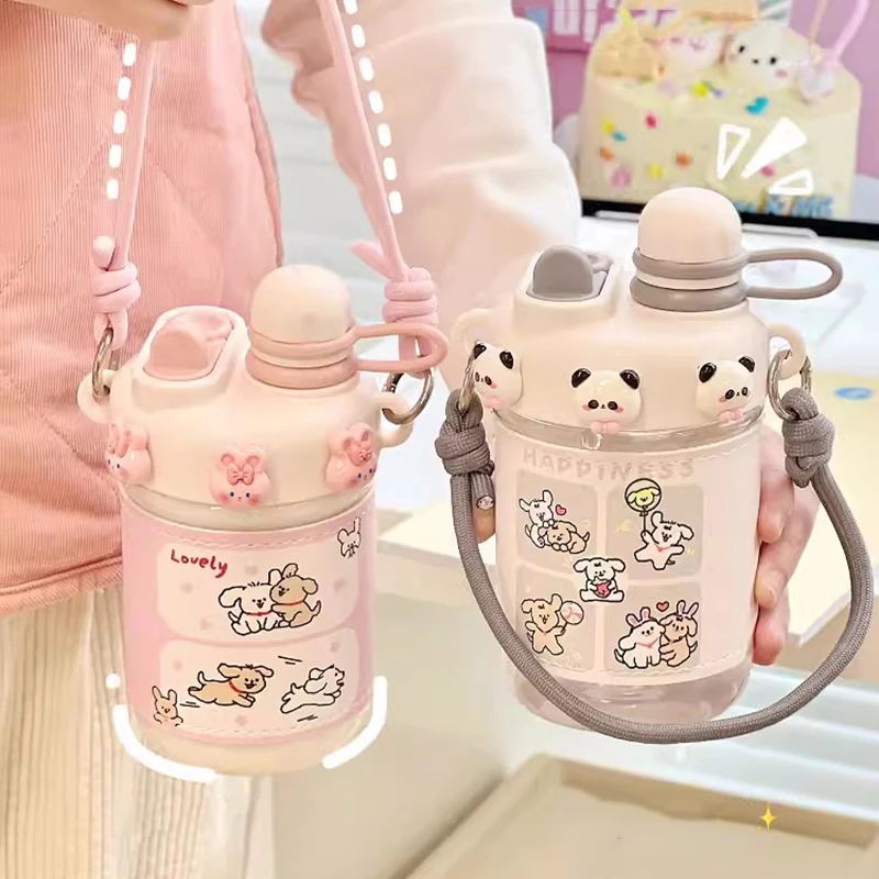 Kawaii-Boba-Water-Bottle-Aesthetic-Cute-Korean-Kids-Girl-Plastic-Cups ...
