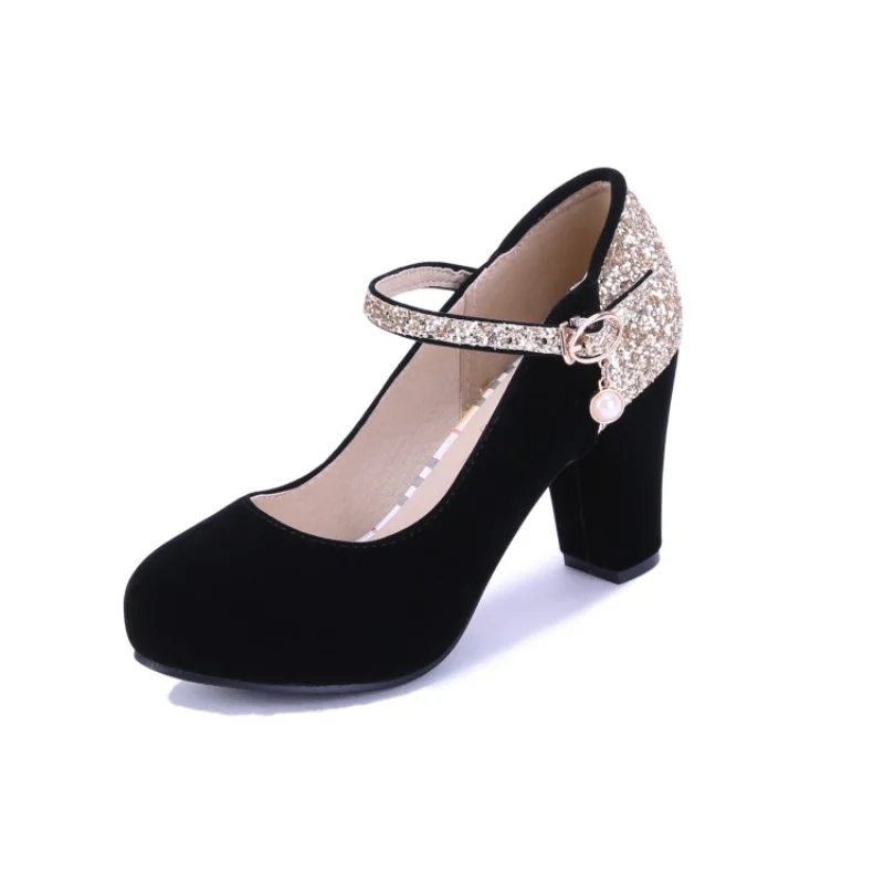 Big-Size-ladies-high-heels-women-shoes-woman-pumps-Suede-round-head ...