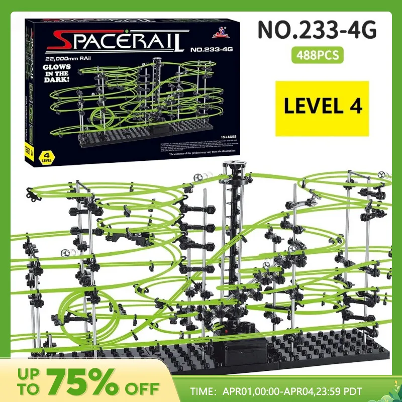 Marble-Run-Maze-Spacer-Roller-Coaster-Elevador-el-trico-Brinquedo-da-ci ...