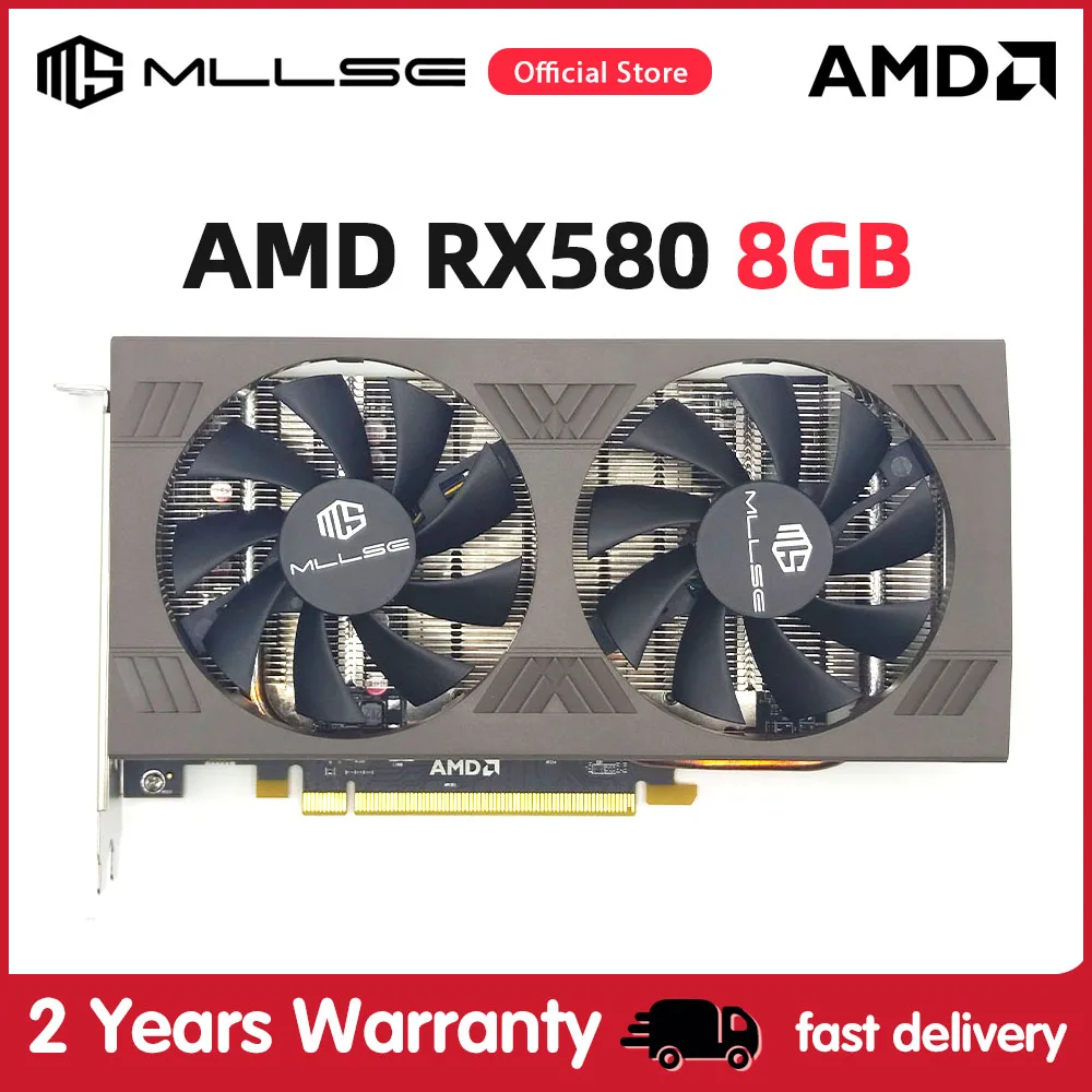 Mllse amd rx 580 8gb 2048sp gaming placa gráfica gddr5 256bit pci express 3.0 × 16 8pin radeon ...