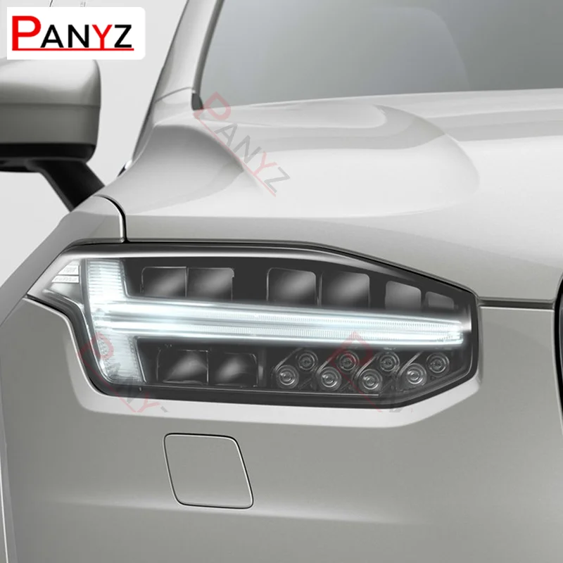 2 Pcs Car Front Light Transparent TPU Sticker Headlight Protective Film ...