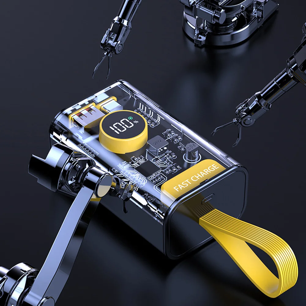 Cyberpunk Transparent 10,000 mAh Fast Charging Powerbank - Shopivate.pk