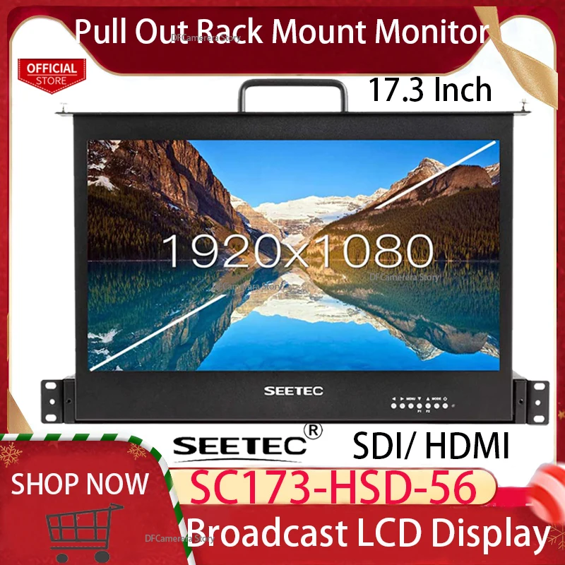 SEETEC 17.3 Inch SC173-HSD-56 1RU Pull Out Rack Mount Monitor Full HD ...