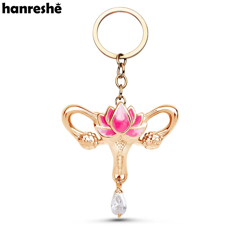 Hanreshe-Medical-Anatomy-Female-Uterus-Keychain-Creative-Lotus-Crystal ...