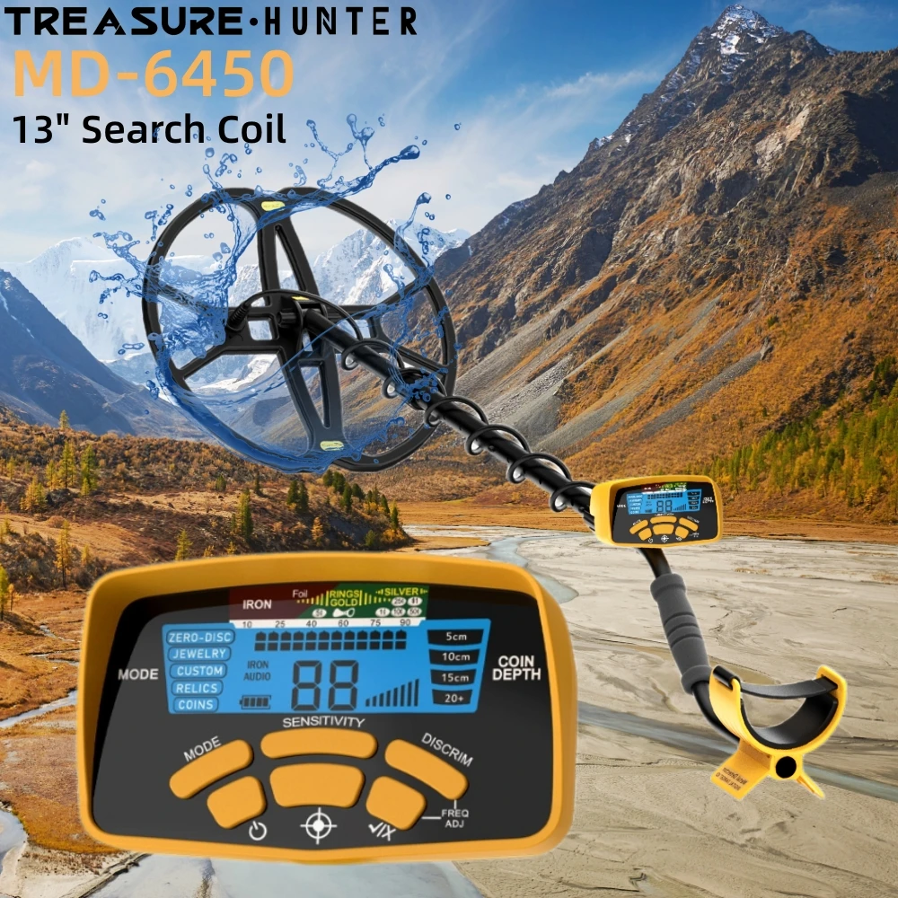 Treasure-Hunter-MD6450-13inch-Coil-Gold-Silver-Metal-Detector ...