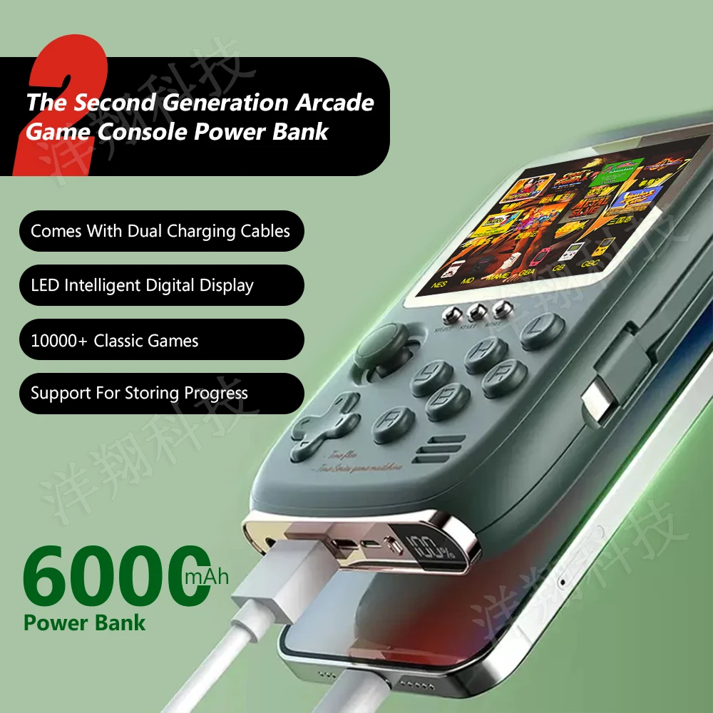 Port-til-Mini-Game-Power-Bank-Console-Port-til-Retro-6000mAh-Capacidade ...