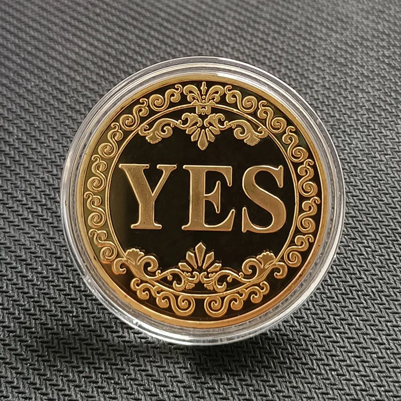 Coin-YES-or-NO-Make-Decision-Commemorative-Badge-Double-Sided-Embossed ...