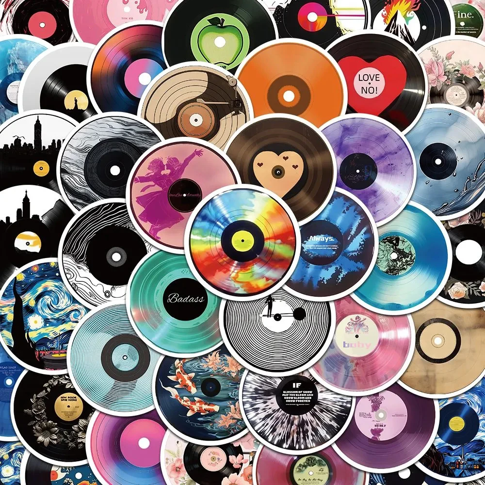 10-30-50PCS-Cartoon-Record-CD-Stickers-Aesthetic-Music-Decoration ...