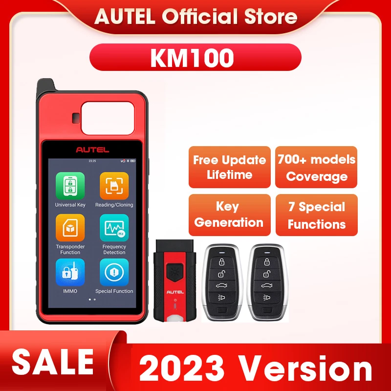 Autel KM100 E KM100E 키 프로그래머 V200 범용 키 생성기, 평생 무료 업데이트 PK IM508 IM608 ...