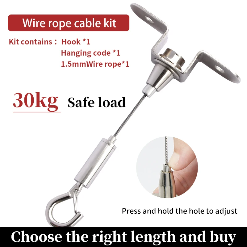 2SET-1-5mm-Automatic-Telescopic-Cable-Rope-Stainless-Steel-Wire-Sling ...
