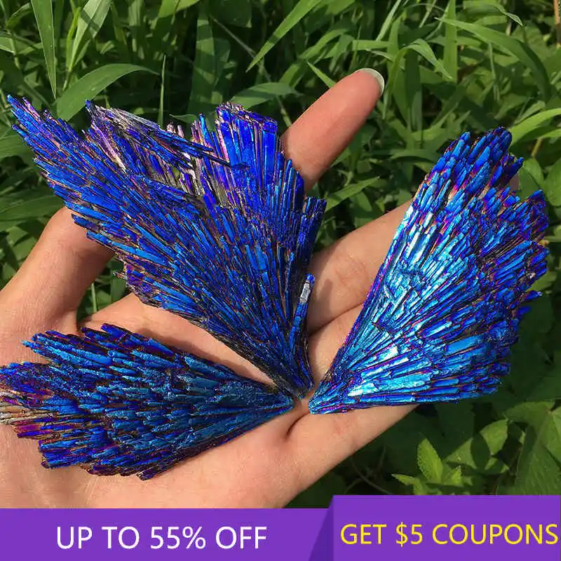 Healing Crystals Blue Kyanite | Quartz Cluster Rainbow Aura | Rainbow ...