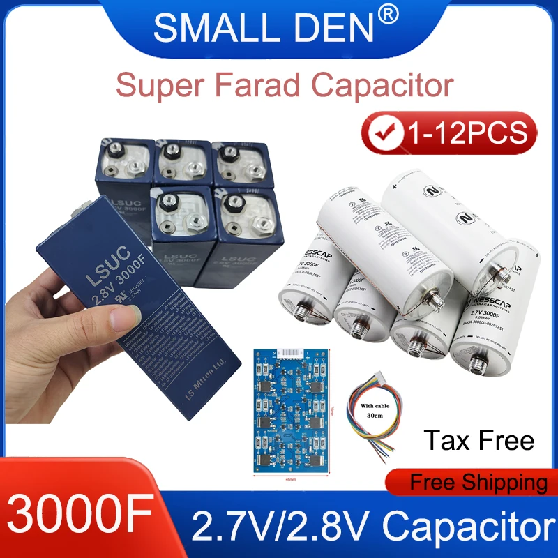 1-12PCS-2-7V-2-8V-3000F-Korea-LSUC-Super-Farad-Capacitor-DIY-12V-16V ...