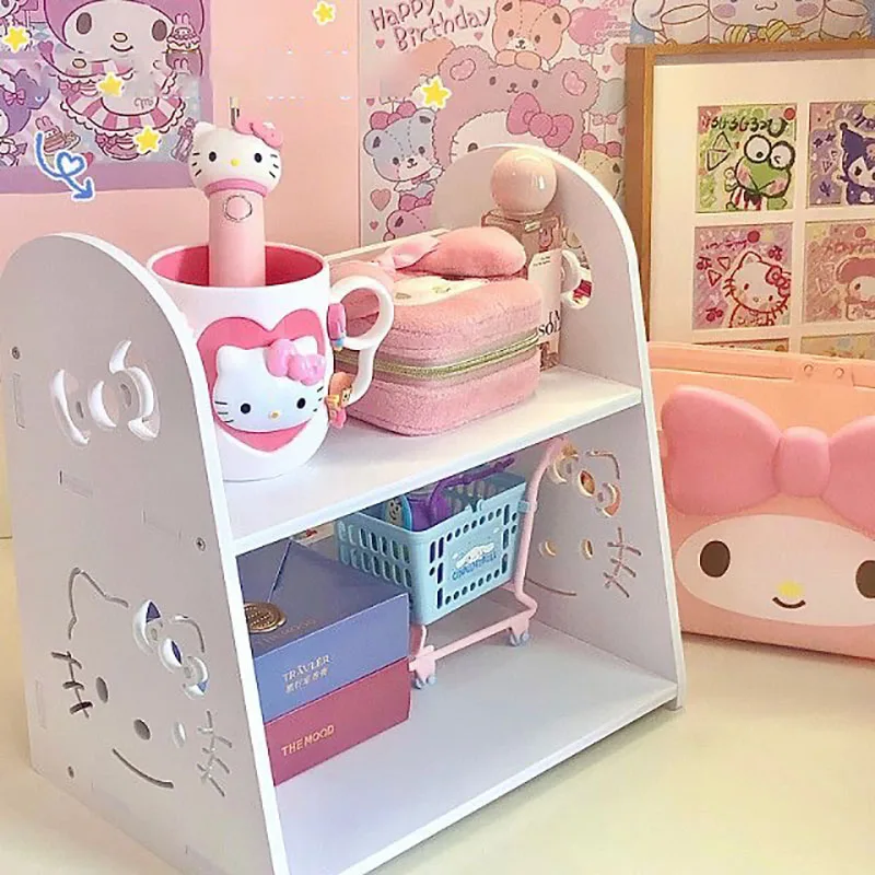 Kawaii-Hellokitty-Sanrio-Anime-Desktop-Double-Layer-Rack-Cinnamoroll ...
