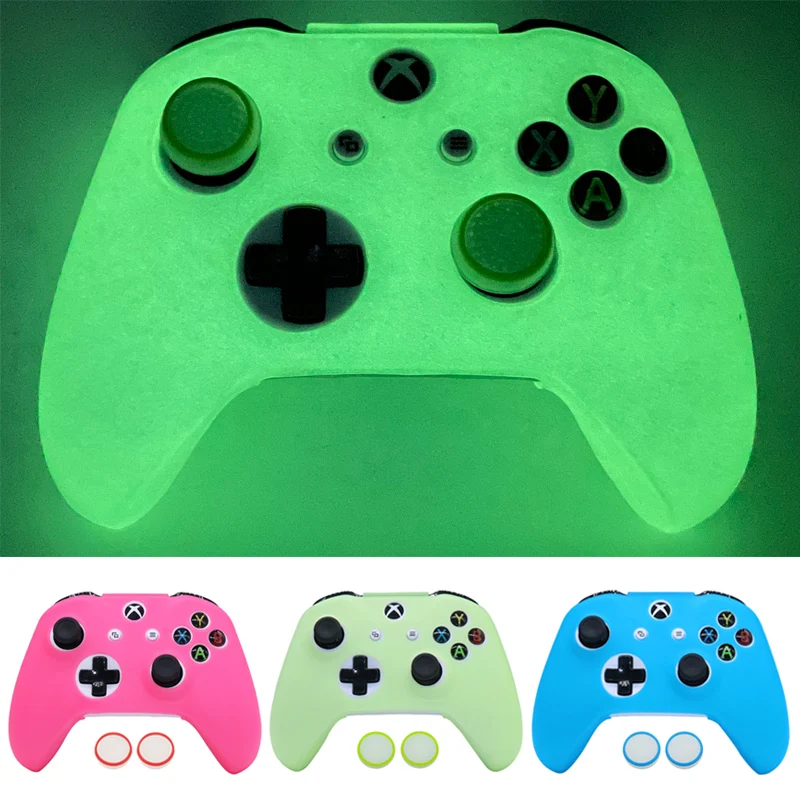 Glow-in-Dark-Soft-Silicone-Case-para-Xbox-One-S-Controller-Gamepad ...