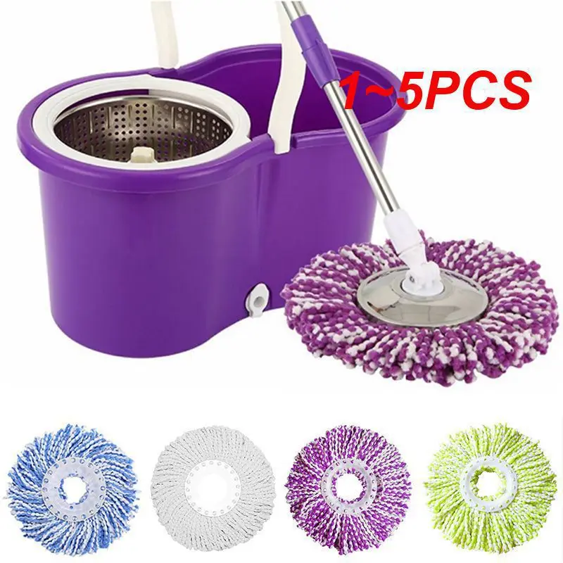 1-5PCS-Mop-Head-Rotating-Microfiber-Replacement-Cloth-Spin-Wash-Floor ...