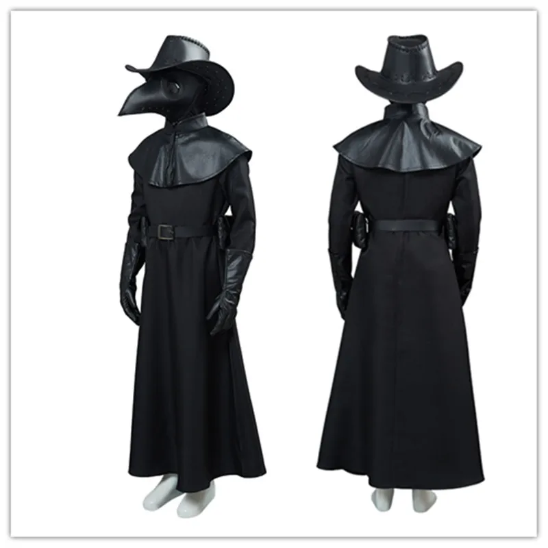 Kid-Children-Plague-Doctor-Cosplay-Costume-Black-Hat-Robe-Coat-Belt ...