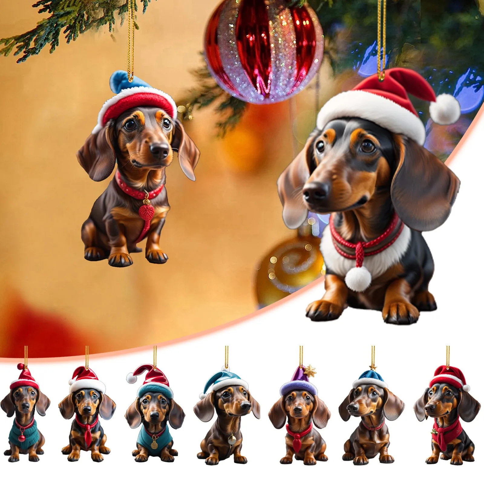 Cartoon-Cute-Dog-2024-Christmas-Ornaments-Hanging-Decoration-Gift ...