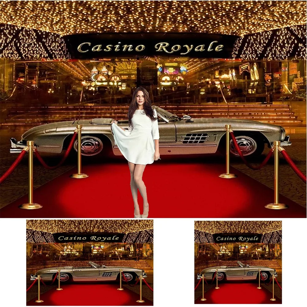 Casino-Royale-Photography-Background-Birthday-Party-Photo-Backdrop-Golden-Glitter-Red-Carpet ...