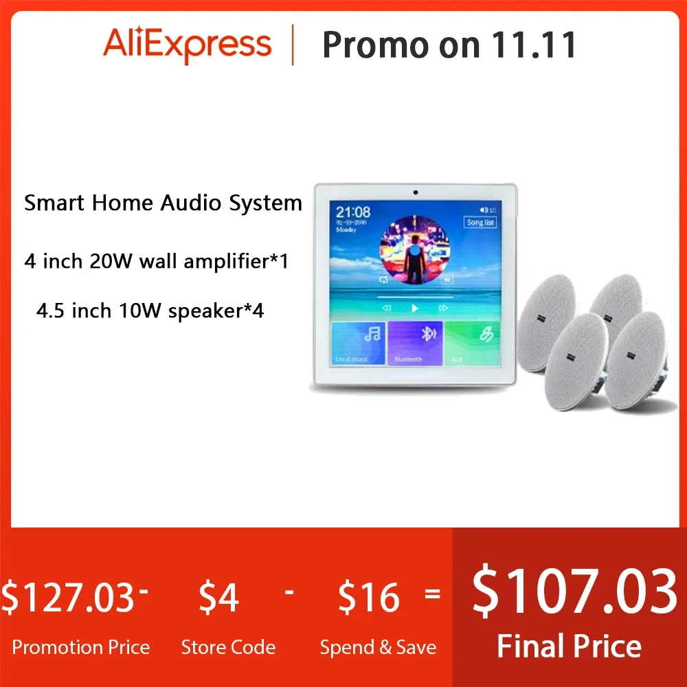 Bluetooth-Wall-Amplifier-Smart-Home-Audio-Mini-Touch-Screen-4-20W ...