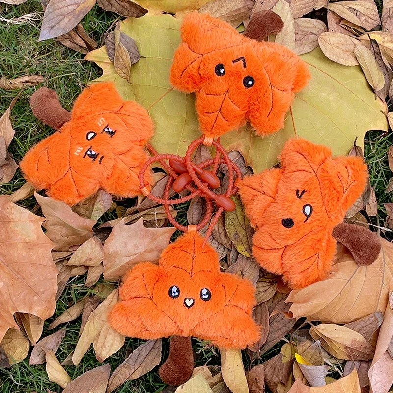 Plush Maple Leaf Keychain New Bag Charms Car Keyring Cute Keychain for ...