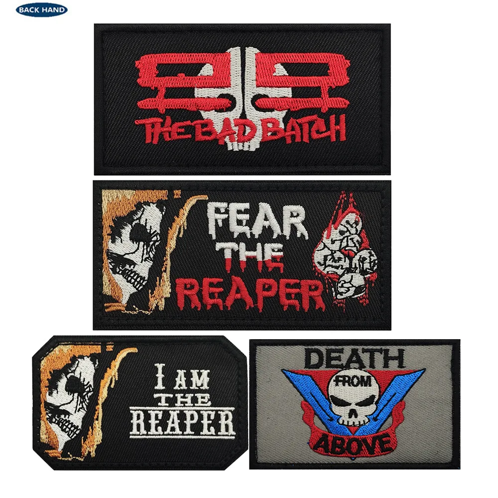 FEAR-THE-REAPER-Tactical-Patch-Embroidered-Hook-Loop-Patches-I-am-the ...