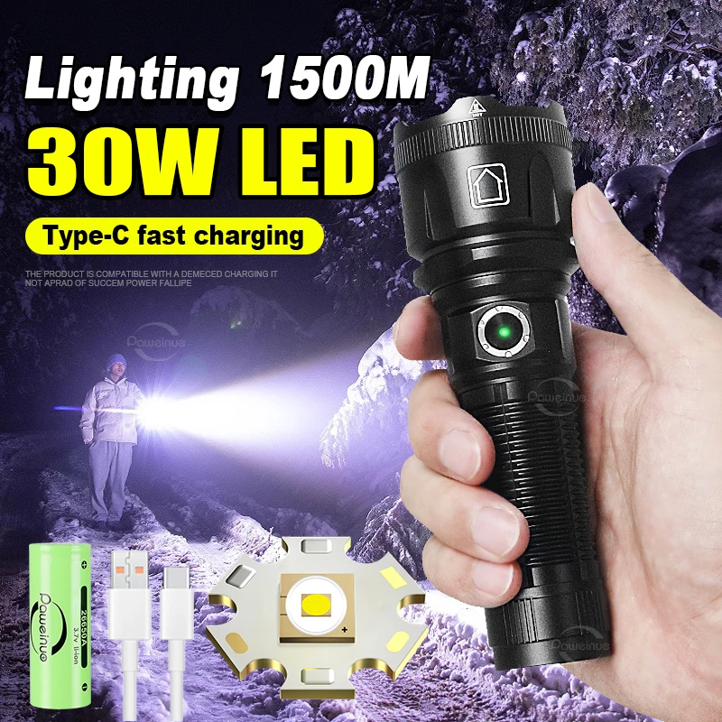 High-Power-Led-Flashlights-White-Laser-Spotlight-Super-Long-Shot-Light ...