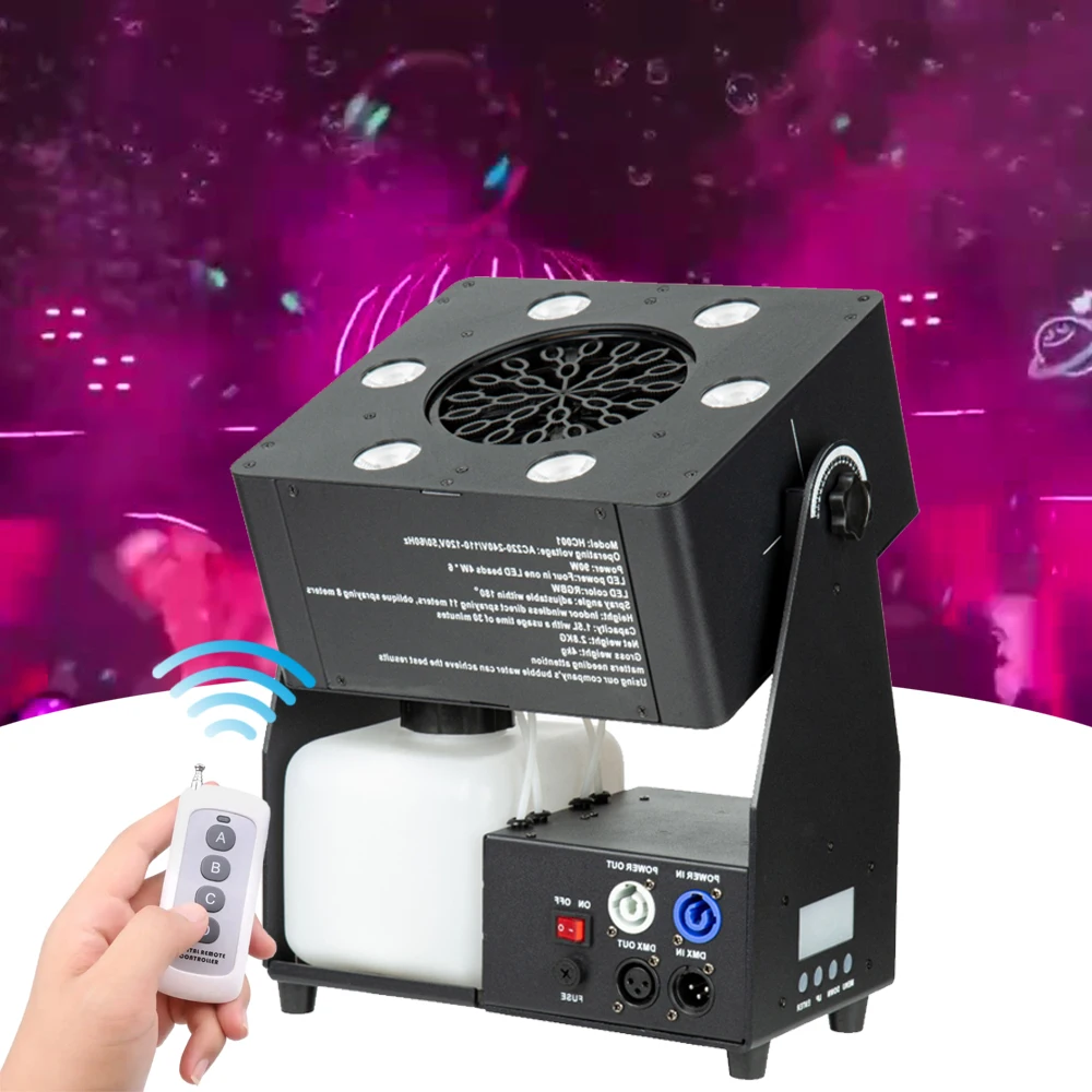 Mini LED 6x4W RGBW Bubble Machine Concert Party Stage Machine Bubble ...