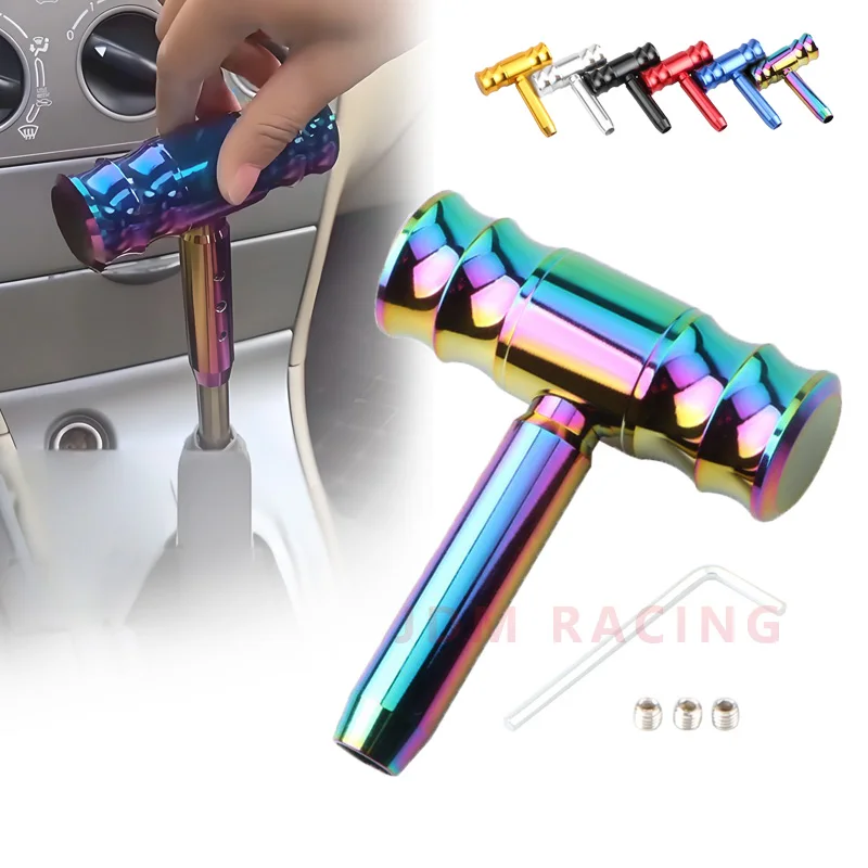 Gear Shift Knob Aluminum T Handle Shifter Car Knob Joystick Style Gear ...