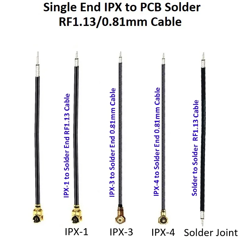 RF1.13/0.81mm 싱글 엔드 U.fl IPX IPX1 IPX3 IPX4 암 잭 - PCB 솔더 오픈 엔드 피그테일 점퍼 ...