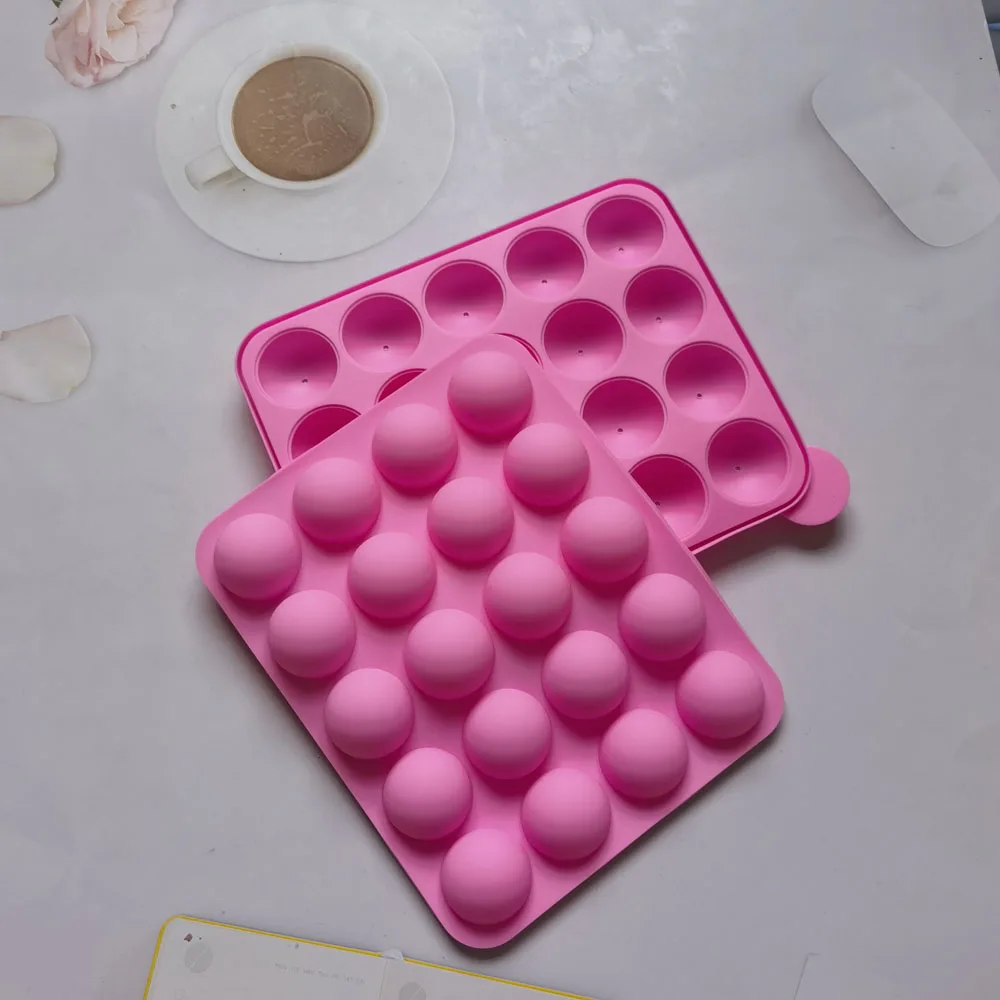 Silicone-Round-Lollipop-Mold-20-Holes-Spherical-Chocolate-Moulds-Candy ...