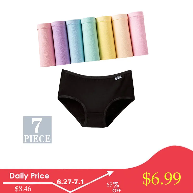 Bragas de 7 piezas para mujer y niña, ropa interior de algodón ...