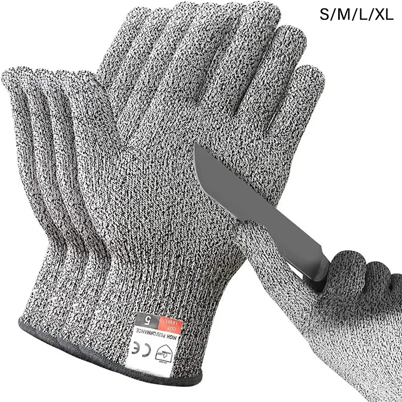 Grade 5 Cut Resistant Gloves Kitchen HPPE Scratch Resistant Glass ...