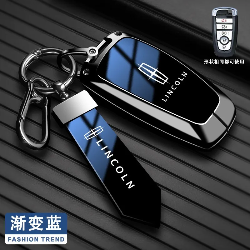Car Key Case Cover Keychain For Lincoln Continental Mondeo MKC MKZ MKX ...