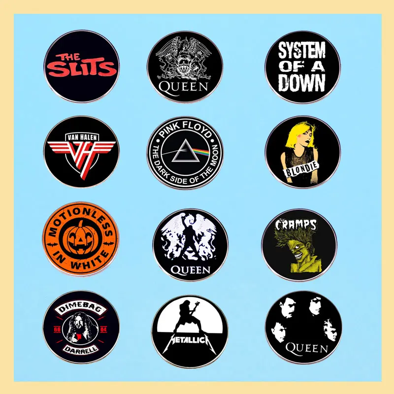 Broche-de-banda-de-estilo-Punk-musical-Pin-de-esmalte-de-Metal-elemento ...