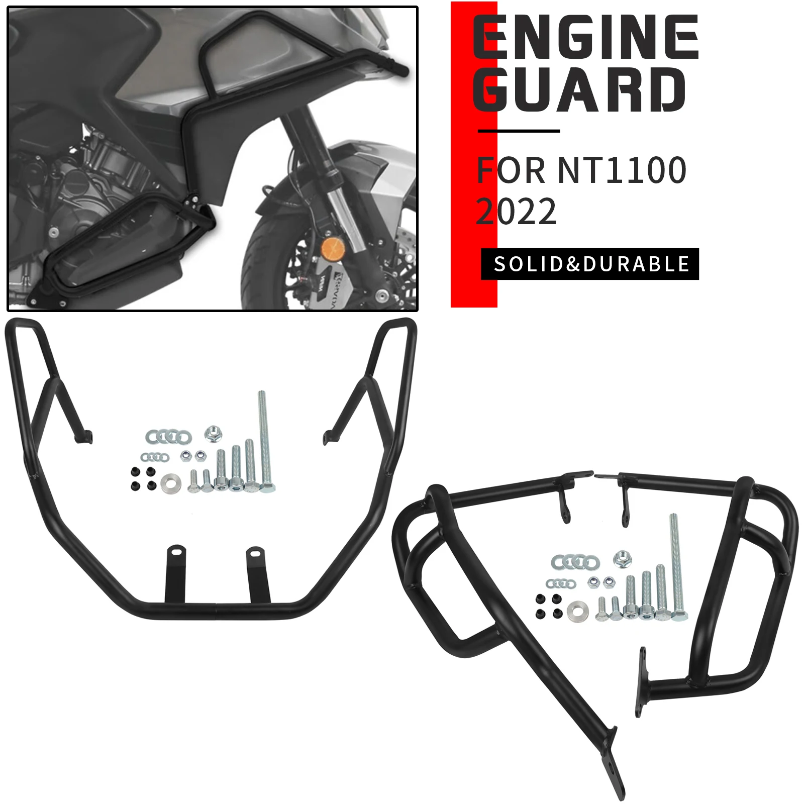Motorcycle-Upper-Lower-Engine-Guard-Crash-Bar-Fairing-Protection-Bumper ...