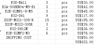 E3X-NA11 E2A-S08KN04-M5-B1 E2E-X2MB1-8-M5 E3Z-D61 XS3F-M321-305-R XS3F ...