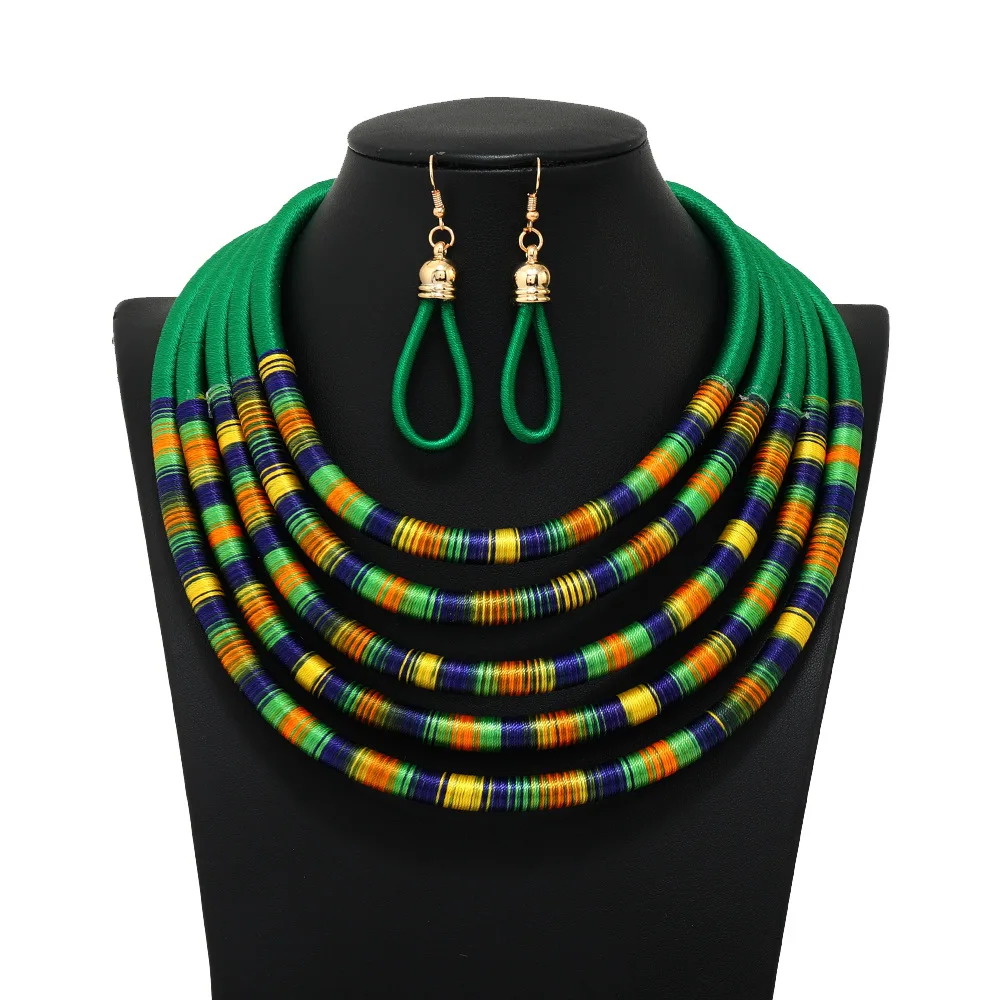 African-Style-Jewelry-Sets-Colorful-Multi-Layer-Woven-Chain-Magnetism ...