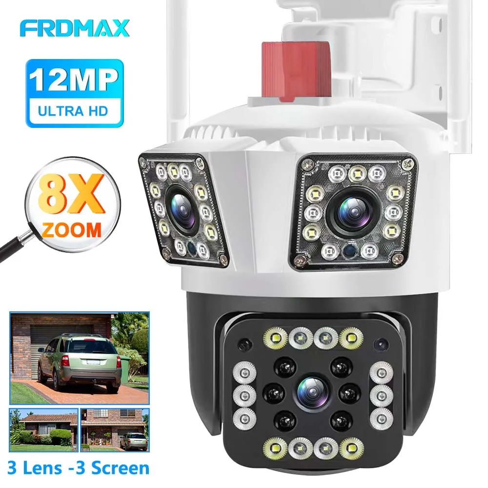 WiFi-IP-Camera-12MP-6K-Three-Lens-8X-Zoom-Surveillance-Camera-AI ...
