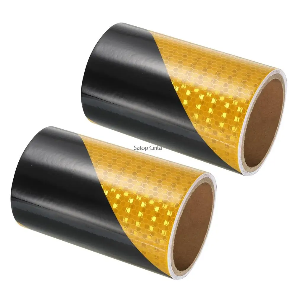 4inch-17FT-Twill-Yellow-And-Black-Reflective-Stickers-Car-Styling ...
