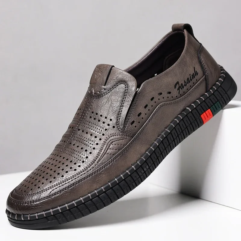 Perforated-Shoes-Summer-Casual-Leather-Shoes-Men-Hole-in-The-Wall-Shoes ...