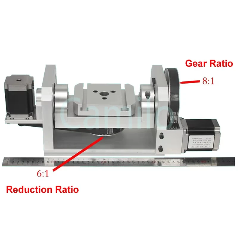 CNC 4th Axis 5 Axis A Rotary Aixs Center Height 98mm 100mm Chuck T Slot ...